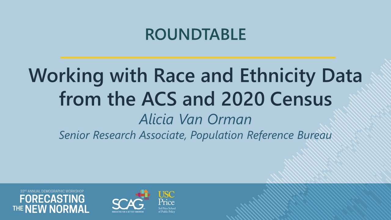 Working with Race and Ethnicity Data from the ACS and 2020 Census - YouTube