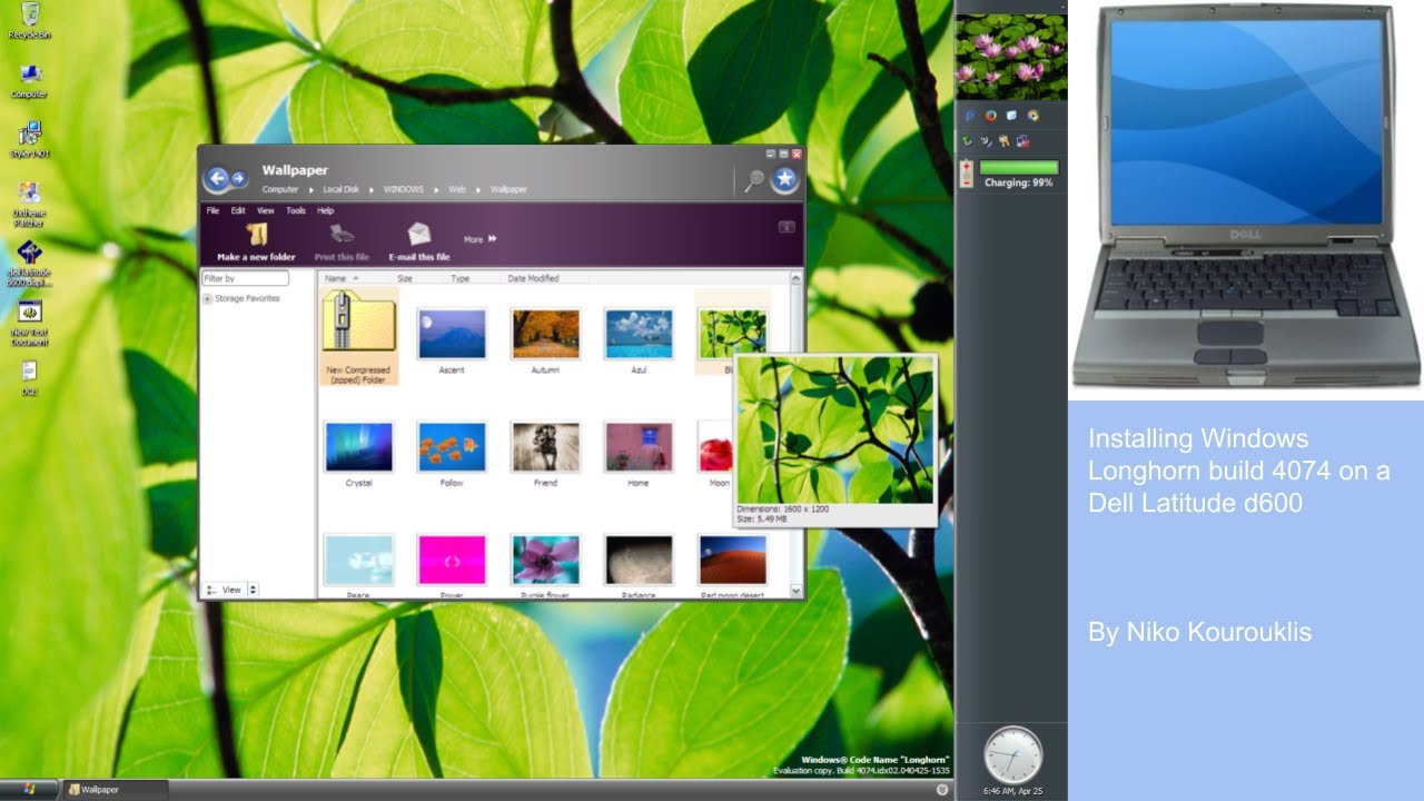 Installing Windows Longhorn build 4074 on a Dell Latitude d600 - YouTube