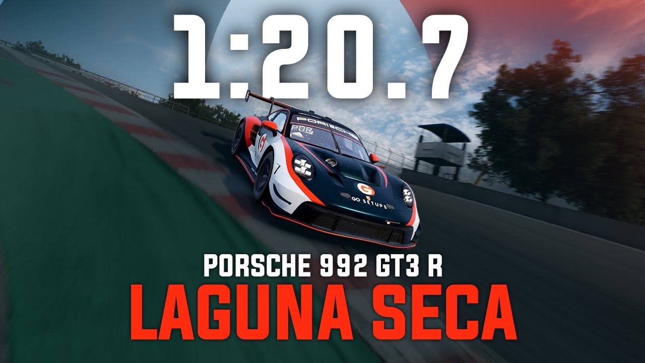 Laguna Seca 1:20.7 - Porsche 992 GT3 R - GO Setups | ACC 1.9.8 - YouTube