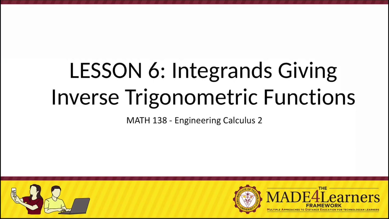 Integrands Giving Inverse Trigonometric Functions 1 - YouTube