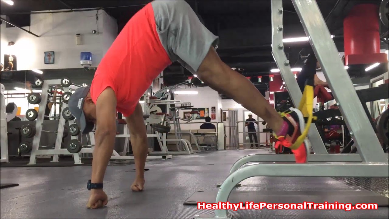 TRX abs curl with knuckle push up - YouTube