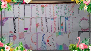 50 Beautiful Border Designs Project Work Designs A4 Sheet File Front ...