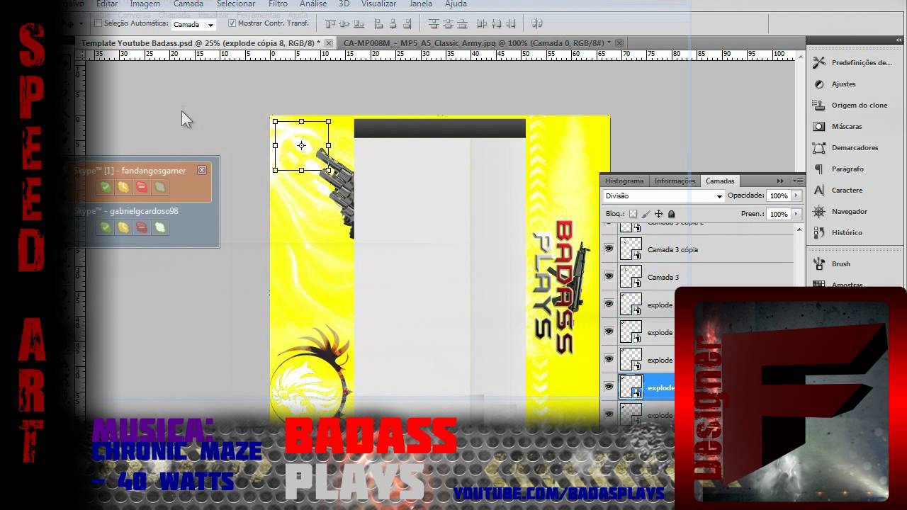 SpeedArt #2 [PACK GFX] Bg, Intro e Avatar -- Pt.3 || BadassPlays - YouTube