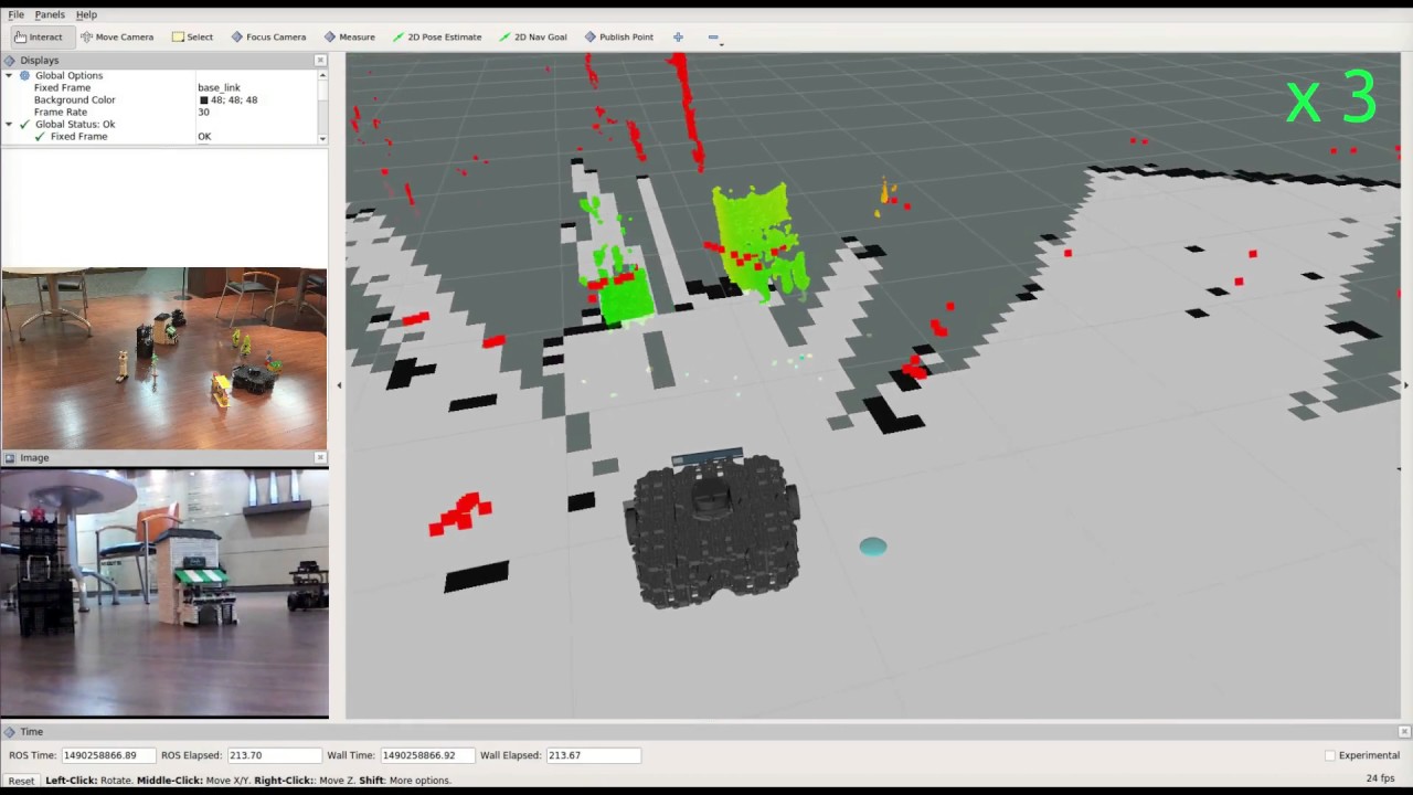TURTLEBOT3 Waffle 鬆餅款 Intel RealSense 範例 - YouTube