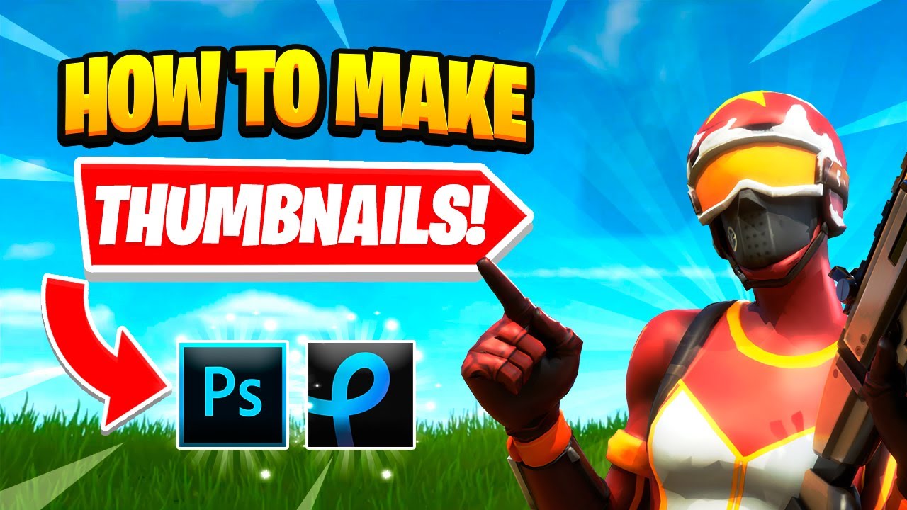How to make FORTNITE THUMBNAILS! (Photoshop + Pixlr E) - YouTube