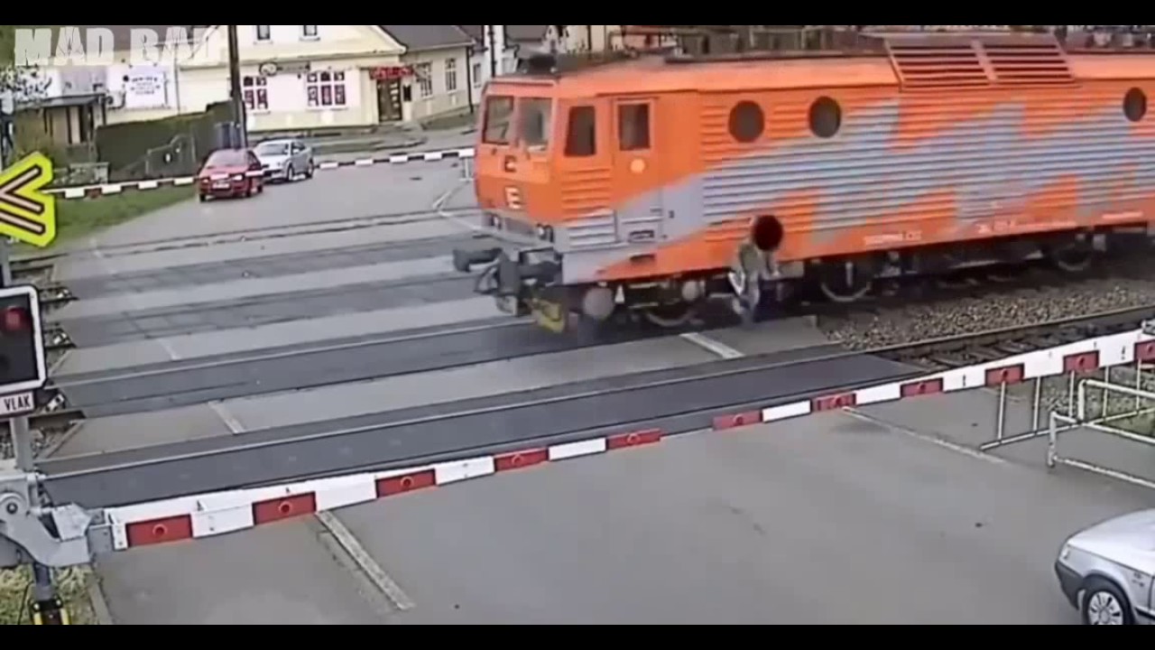 Man almost gets ran over by train! Real! - YouTube