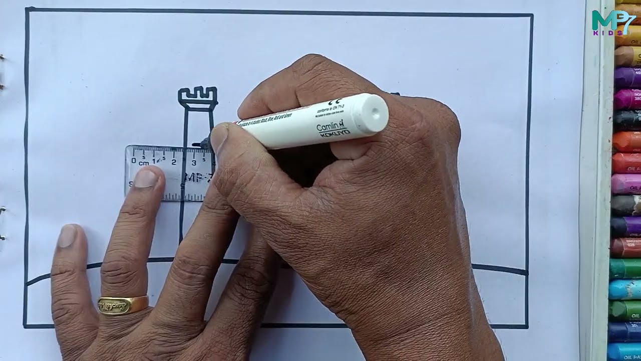 How to Draw a Fort | Fort Drawing Easy Step by Step | Castle Drawing ...