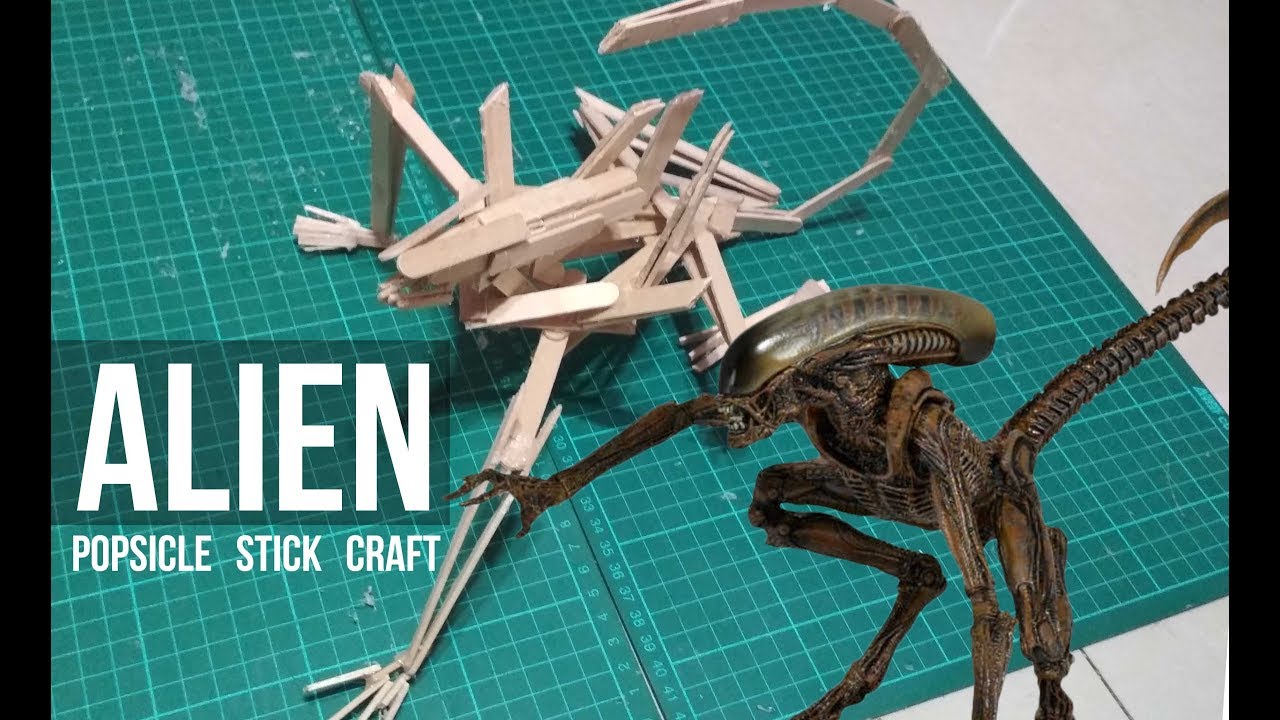 Alien, DIY how to make Alien Popsicle Stick Craft - YouTube