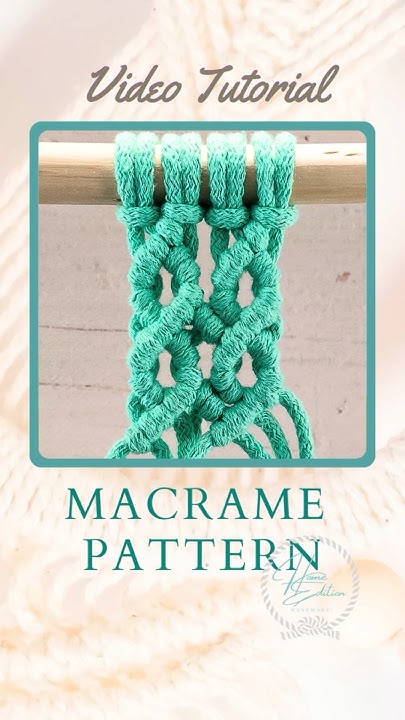 MACRAME PATTERN WITH SMALL DIAMOND No.4 #macrametutorial #macrameforbeginners - YouTube