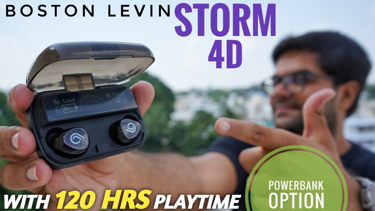 Earbuds Under 1500 with Massive Battery ⚡⚡ BOSTON LEVIN Storm 4D TWS with POWERBANK Option ⚡⚡ ...