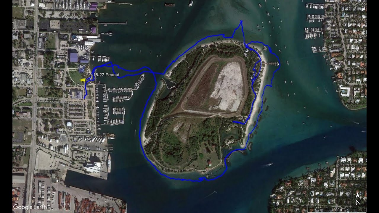 Stand Up Paddleboard Circumnavigate Peanut Island with 2 Falls 4K - YouTube