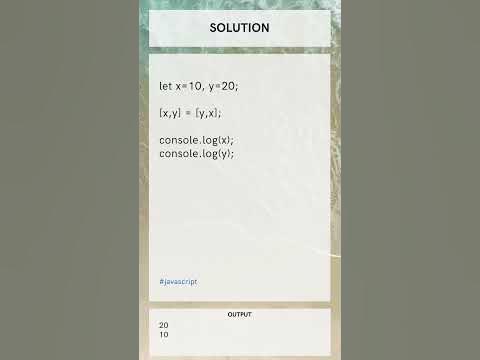 How to swap values with array destructuring method #javascript # ...