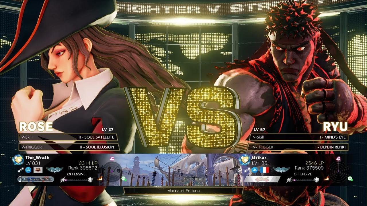 Street Fighter V. Rose vs Raging Red Ryu. Ranked Match. Silver League ...