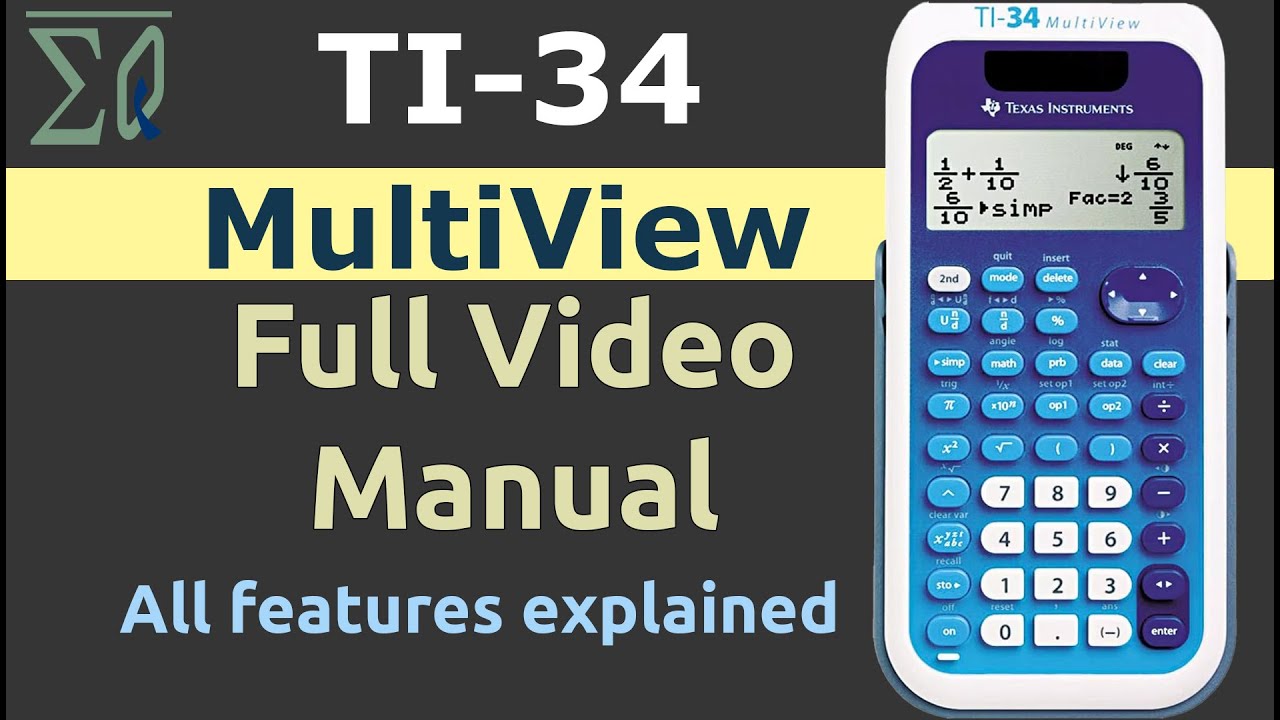 Texas Instruments TI-34 Multiview Full Video Manual. All features ...