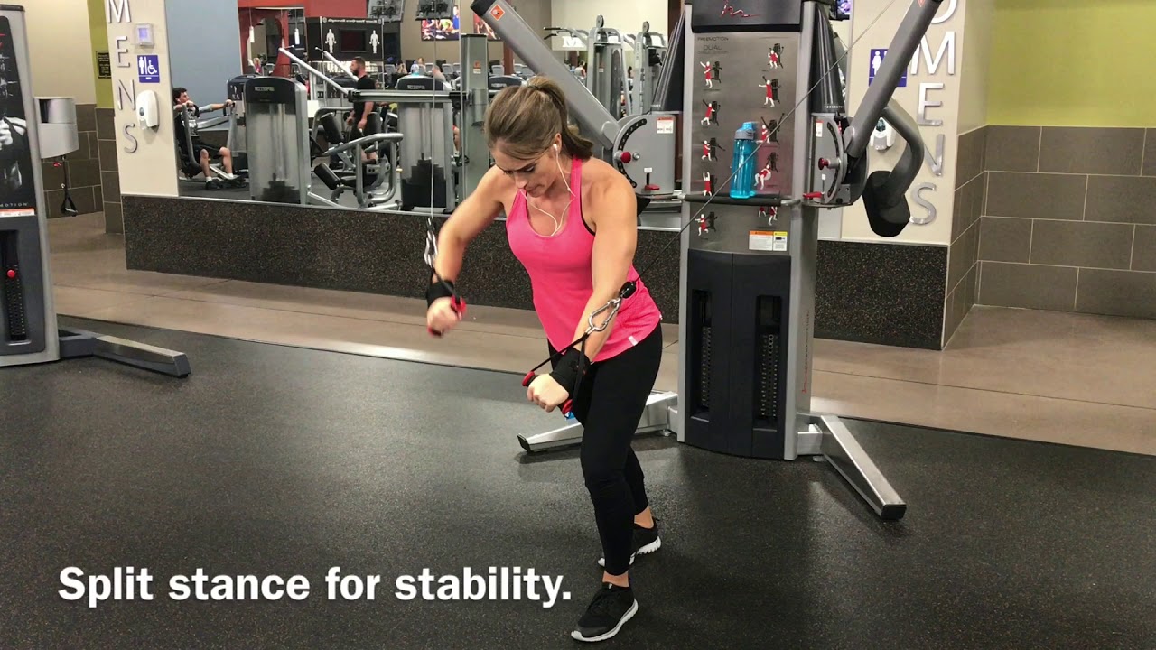 Alternating decline cable chest press - YouTube