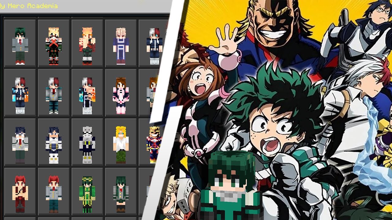 SKIN PACK de BOKU NO HERO ACADEMIA para MINECRAFT PE - YouTube