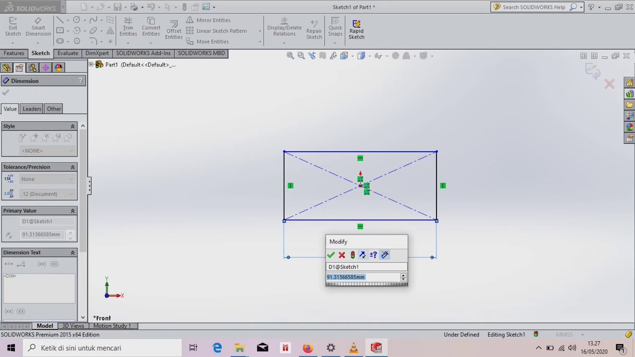 MEMBUAT PERSEGI PANJANG DI SOLIDWORKS - YouTube