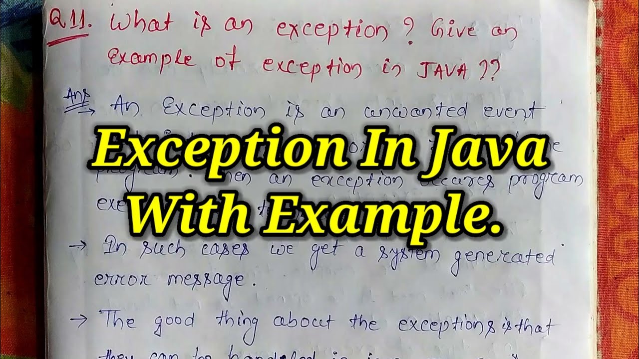 What Is Exception In Java || Example Of Exception In Java || Java Long ...