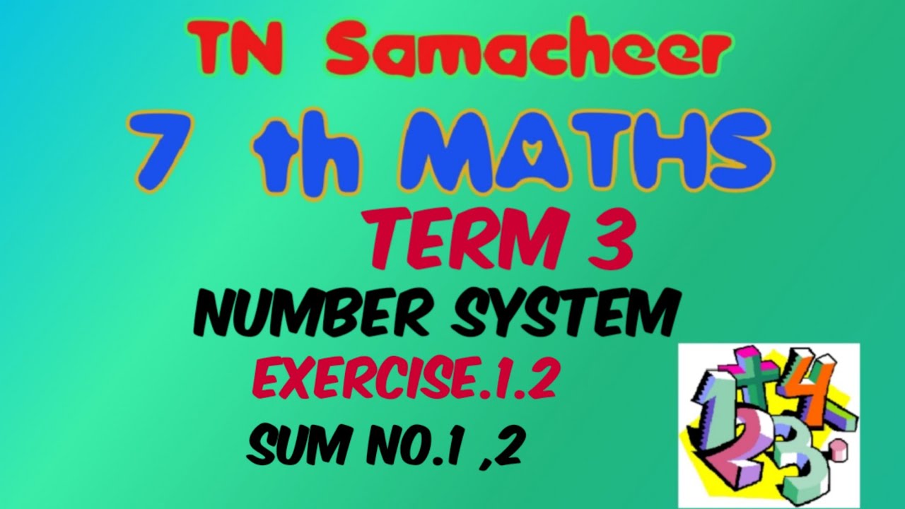 TN Samacheer// Term 3// Class 7 Maths// Number System// Exercise 1.2 ...