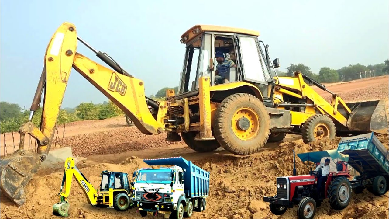 Jcb 3DX Backhoe Machine Working Road Making in Near Village । Jcb Video ...