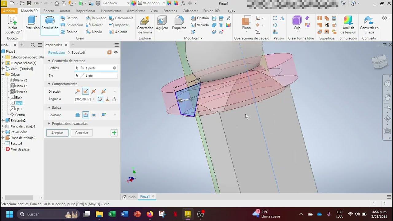 EJERCIÓ #3 CURSO AUTODESK INVENTOR OPERACIÓN REVOLUCIÓN - YouTube