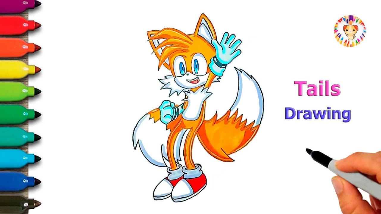 How to draw Tails 💛 Tails drawing easy step by step | Sonic the ...
