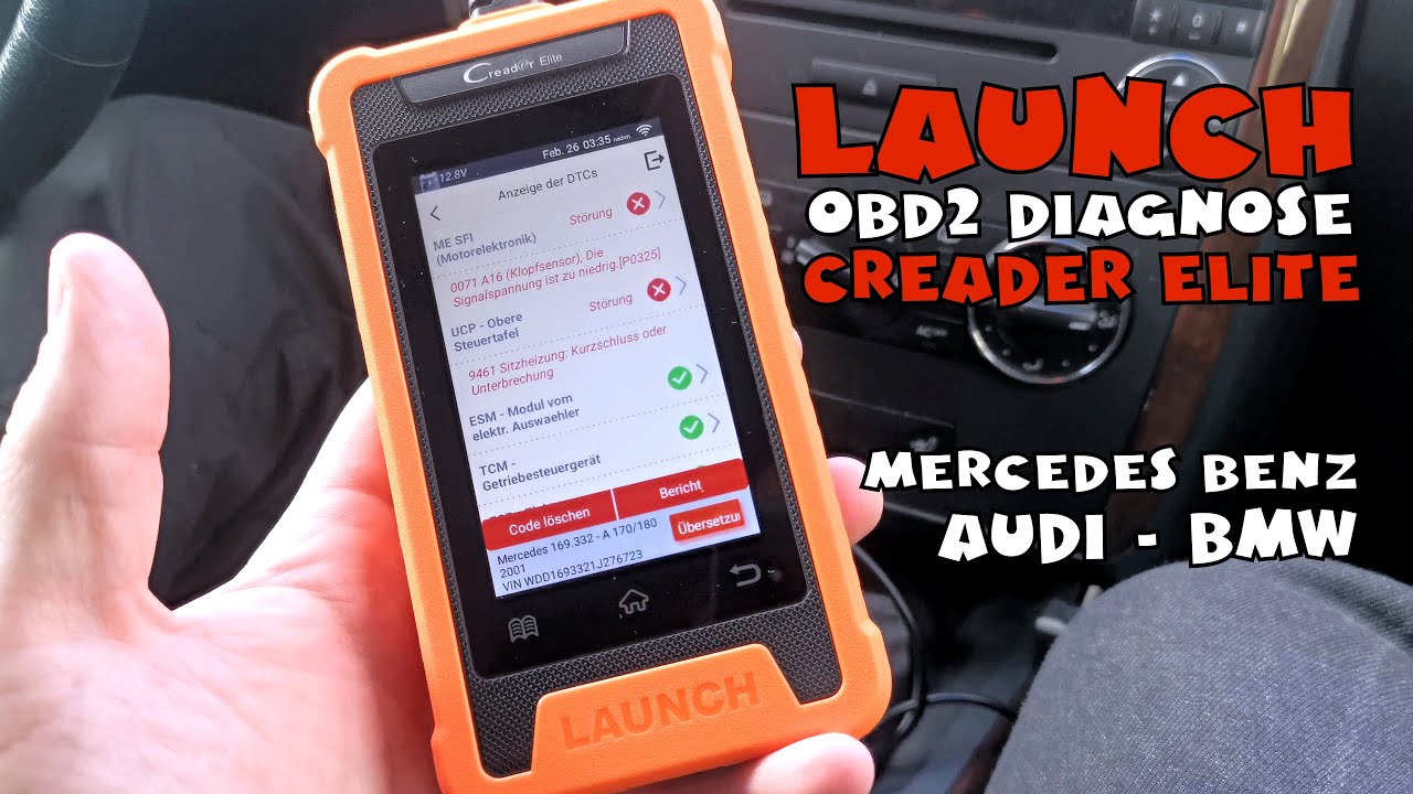 Launch Creader Elite OBD2 Mercedes Benz Audi BMW - YouTube