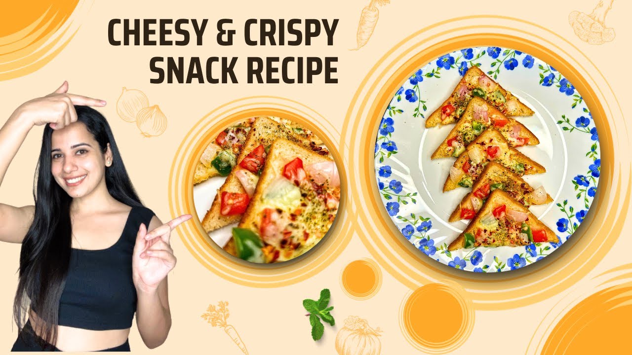 Cheesy & Crispy Snack Recipe | Bread Pizza Recipe | Easy Breakfast ...