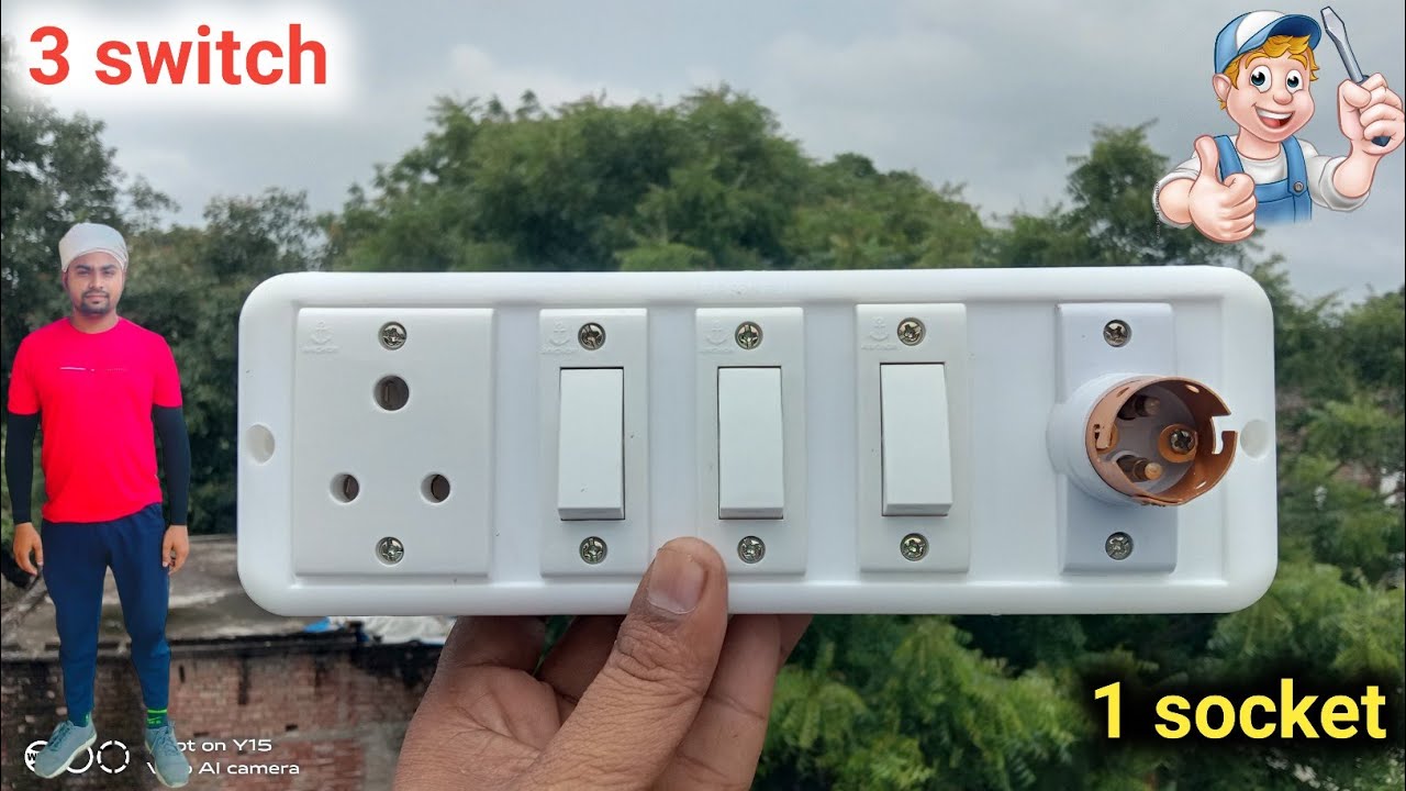 3 switch 1 socket || 1 सॉकेट 3 स्विच || 3 switch 1 socket ka wiring ...