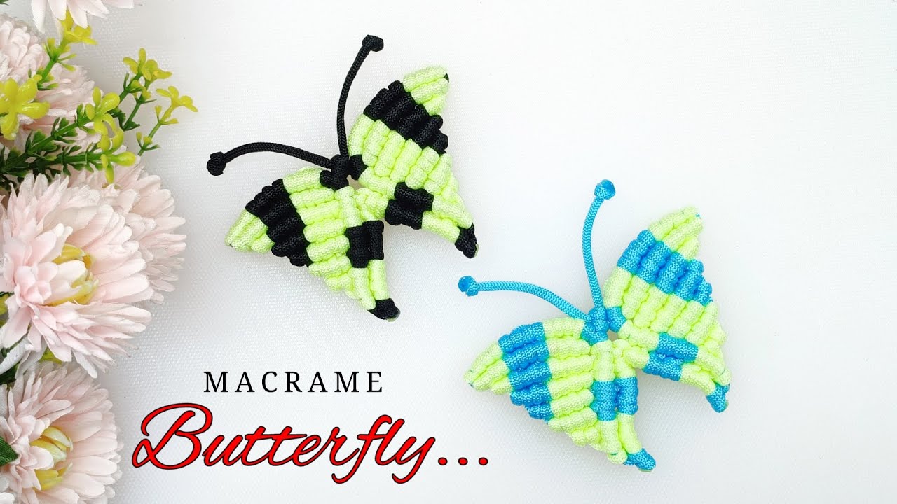 Macramé Butterfly | DIY Mini Macramé Butterfly Handmade Wall Hanging ...