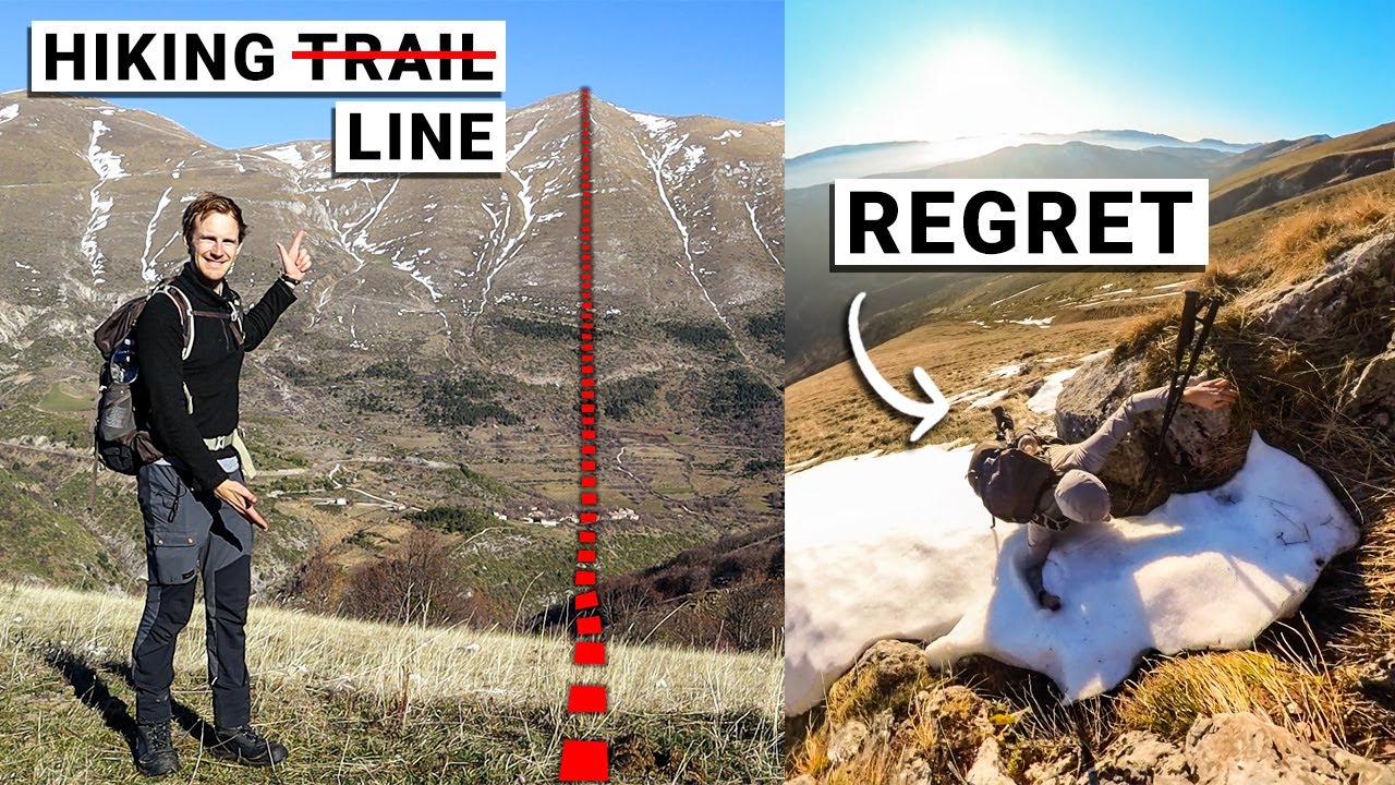 Hiking a Big Mountain in a Perfectly Straight Line - YouTube