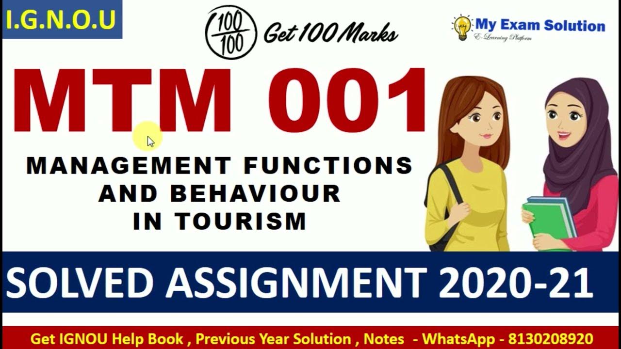MTM 001 Solved Assignment 2020-21 | Management Functions and Behaviour in Tourism | IGNOU ...