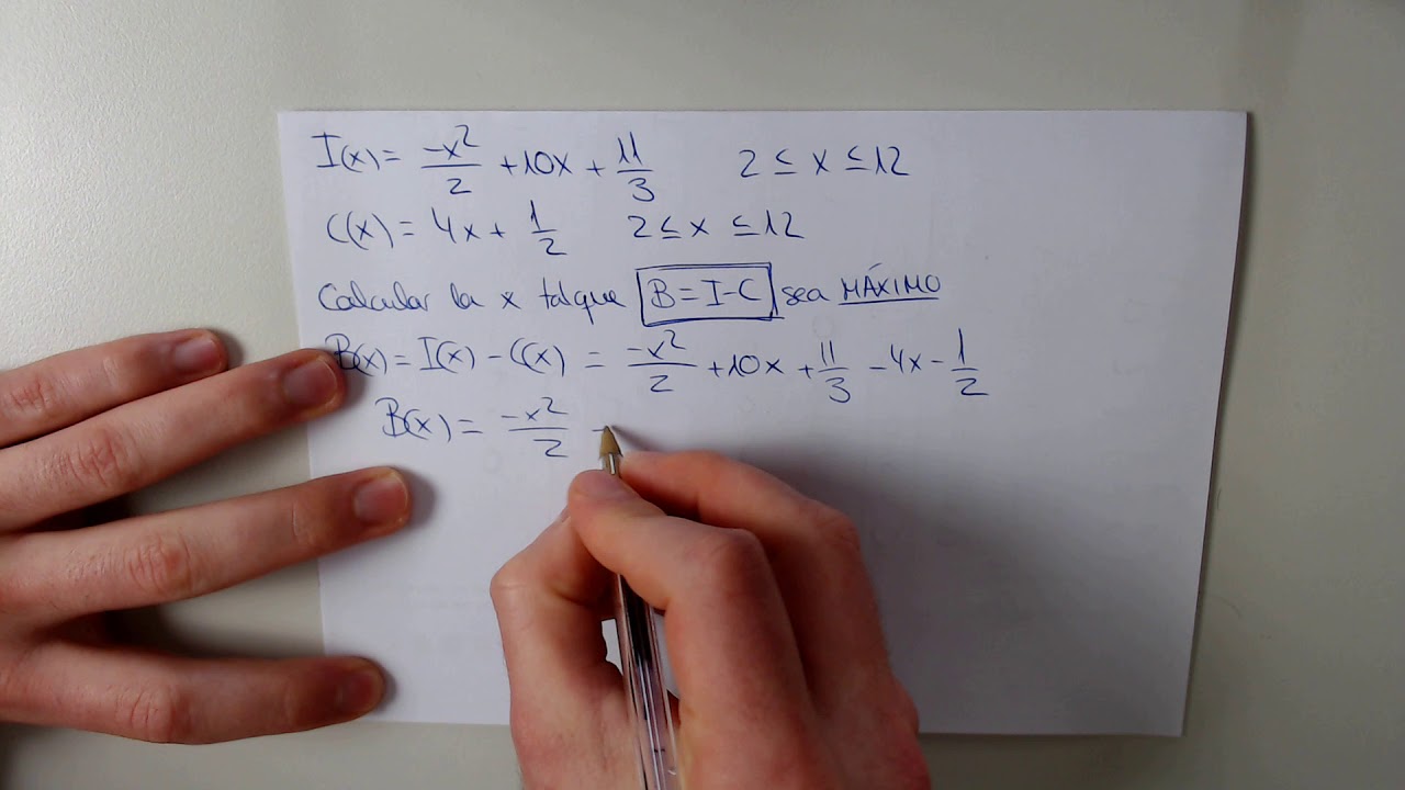 Calcular las unidades de fabricación para BENEFICIO máximo| 2ºBACH ...