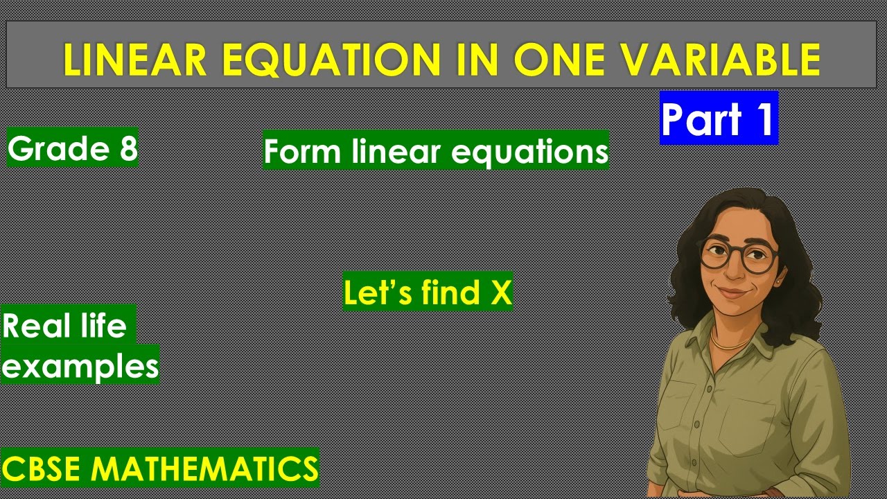linear equation in one variable| grade 8 |(in english) - YouTube