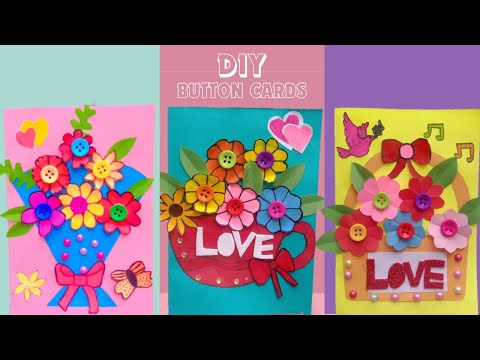 3 Ways To Add Buttons To Cards| DIY Button Greeting Cards | Button ...