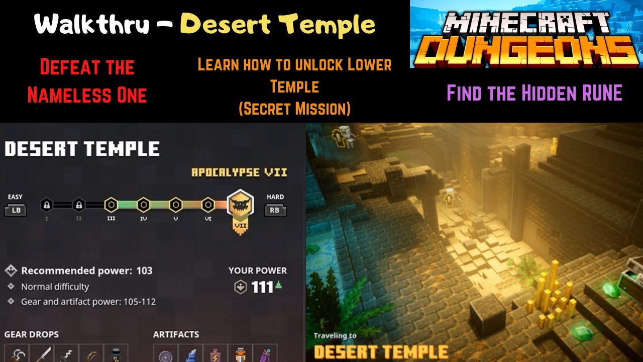 Desert Temple Walkthru How to find RUNE & Lower Temple SCROLL ...