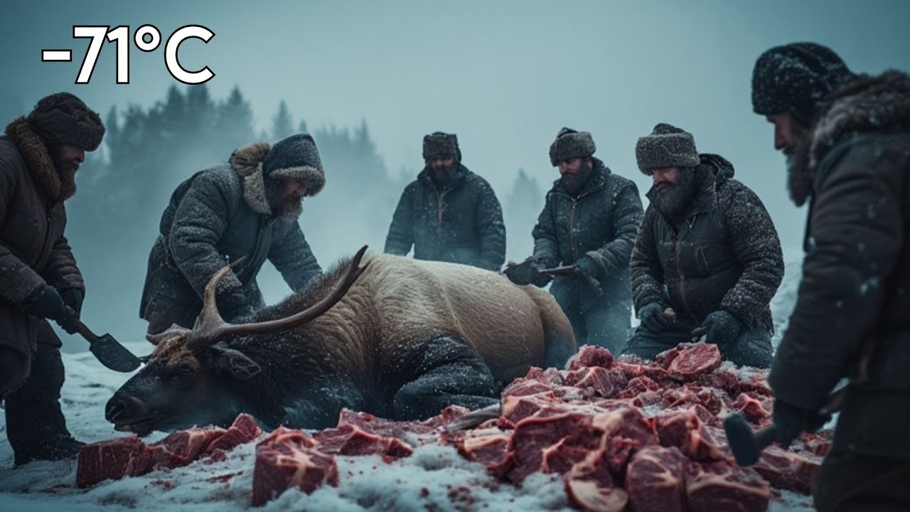 Nomads Hunt 4000kg Wild Elk in −71°C Taiga | Feeding the Entire Frozen ...