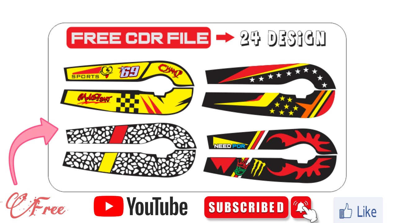 Free Download CDR File of Honda 125 and 70 chain cover Decoration ...