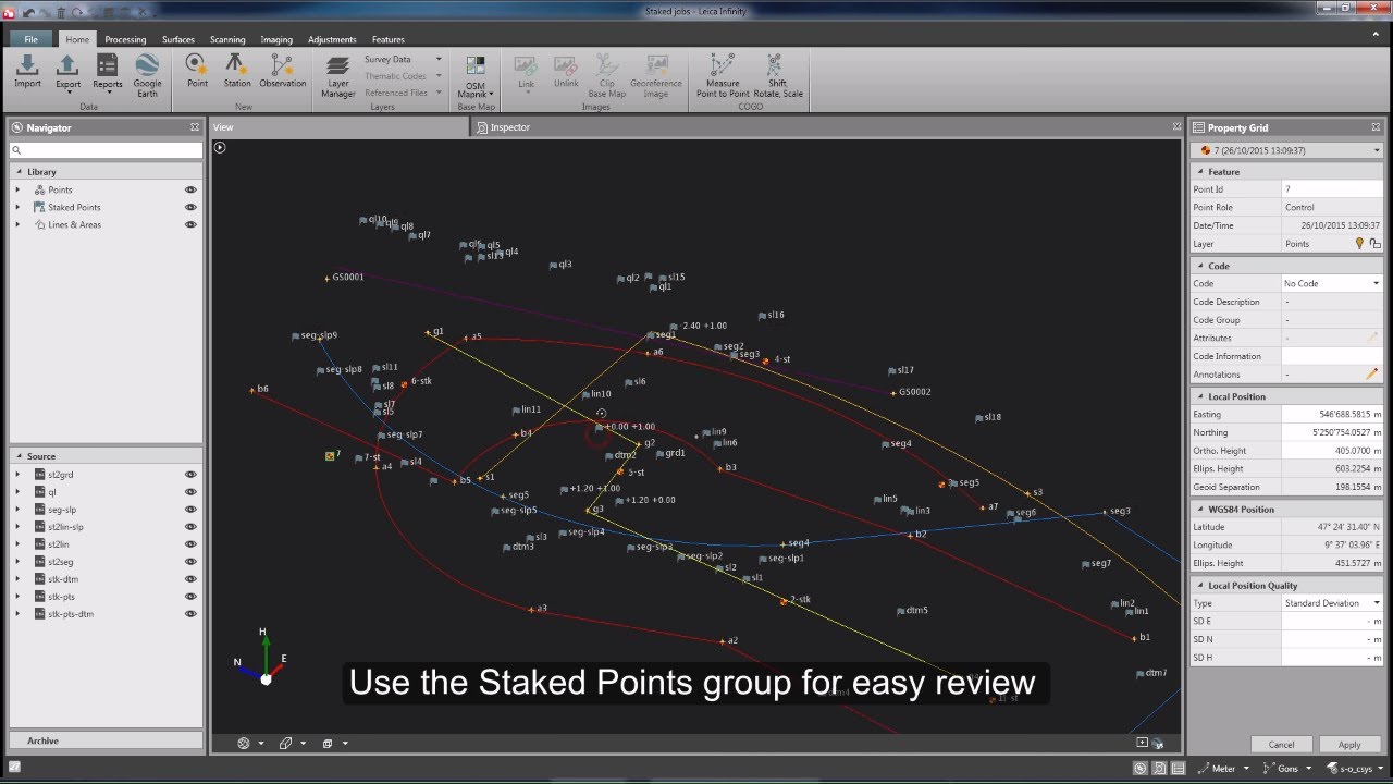 Leica Infinity - Home Module - Stake Out Reports - YouTube