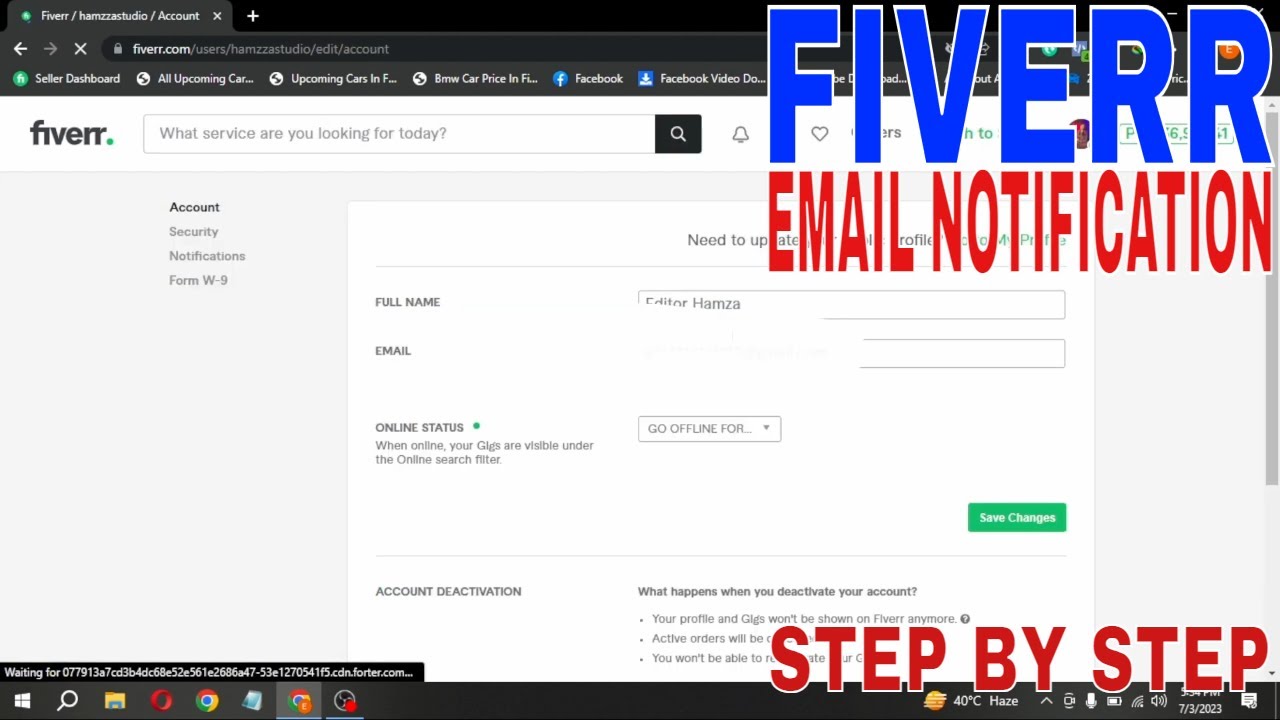 How To Enable Email Notifications On Fiverr 🔴 - YouTube