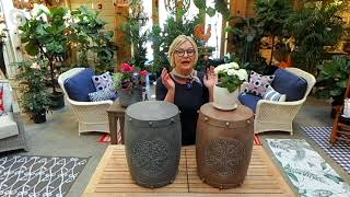 Barbara King Illuminated Medallion Garden Stool or Side Table on QVC