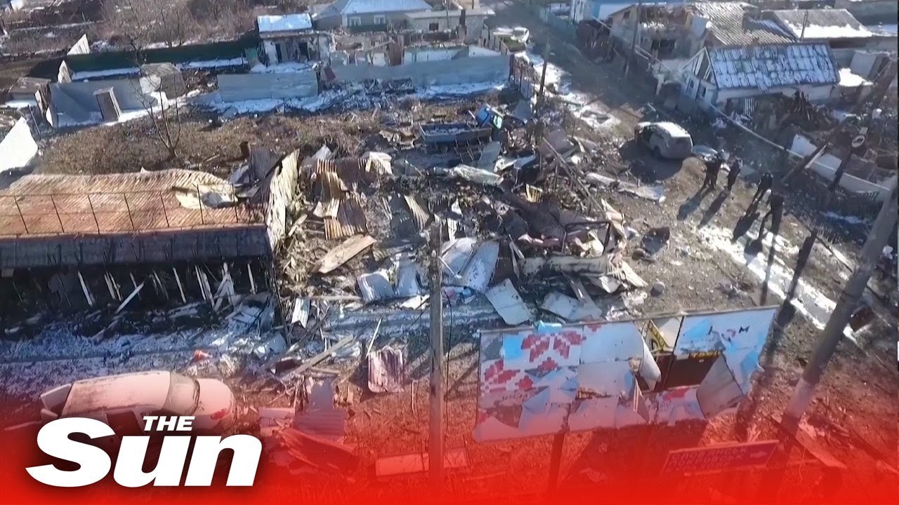 Ukrainian town of Volnovakha in Donetsk left in ruin as Russian ...