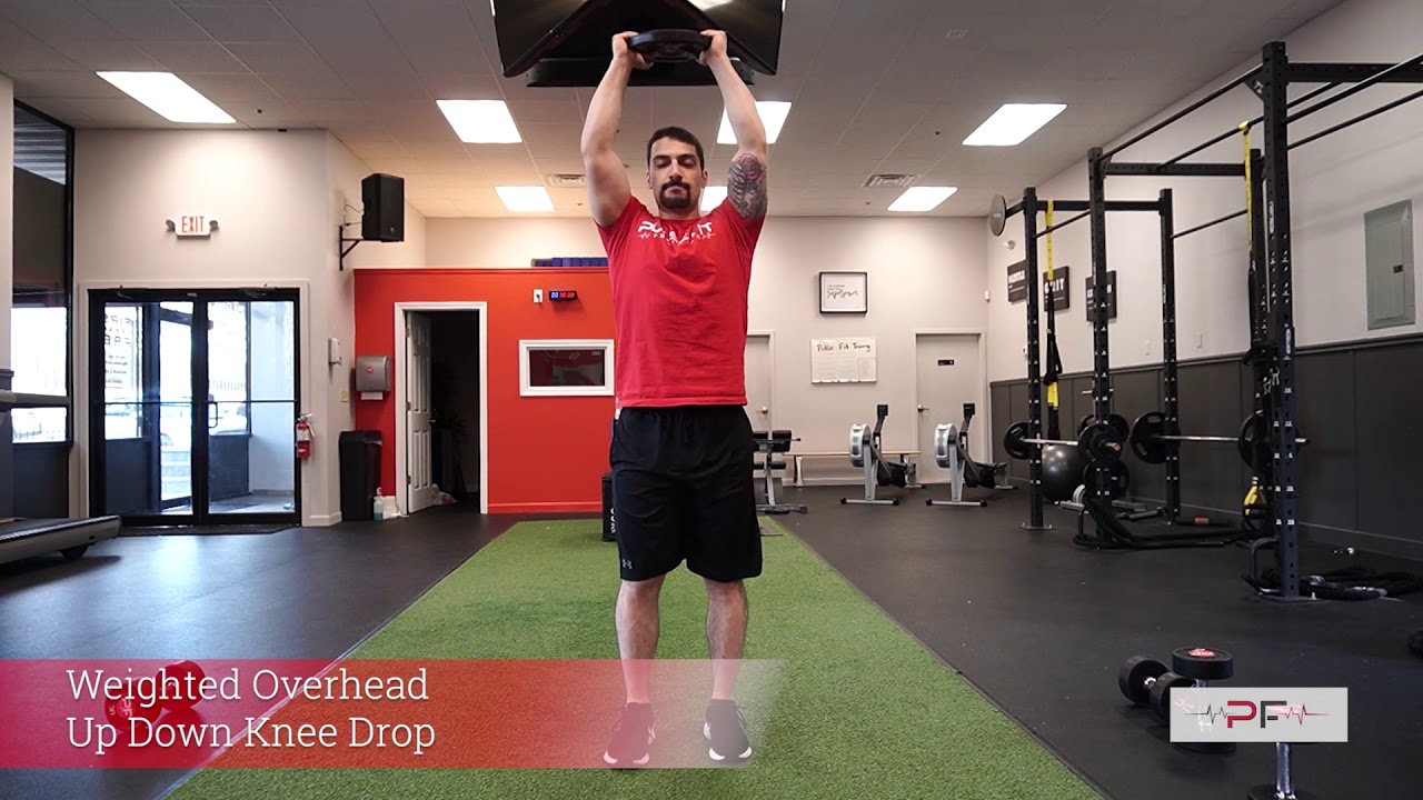 Weighted Overhead Up Down Knee Drop - YouTube