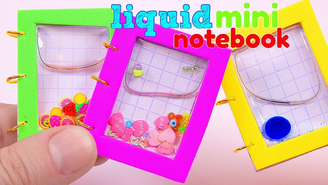 DIY Miniature LIQUID Notebook / DIY HAZ MINI LIBRETAS LÍQUIDAS - YouTube