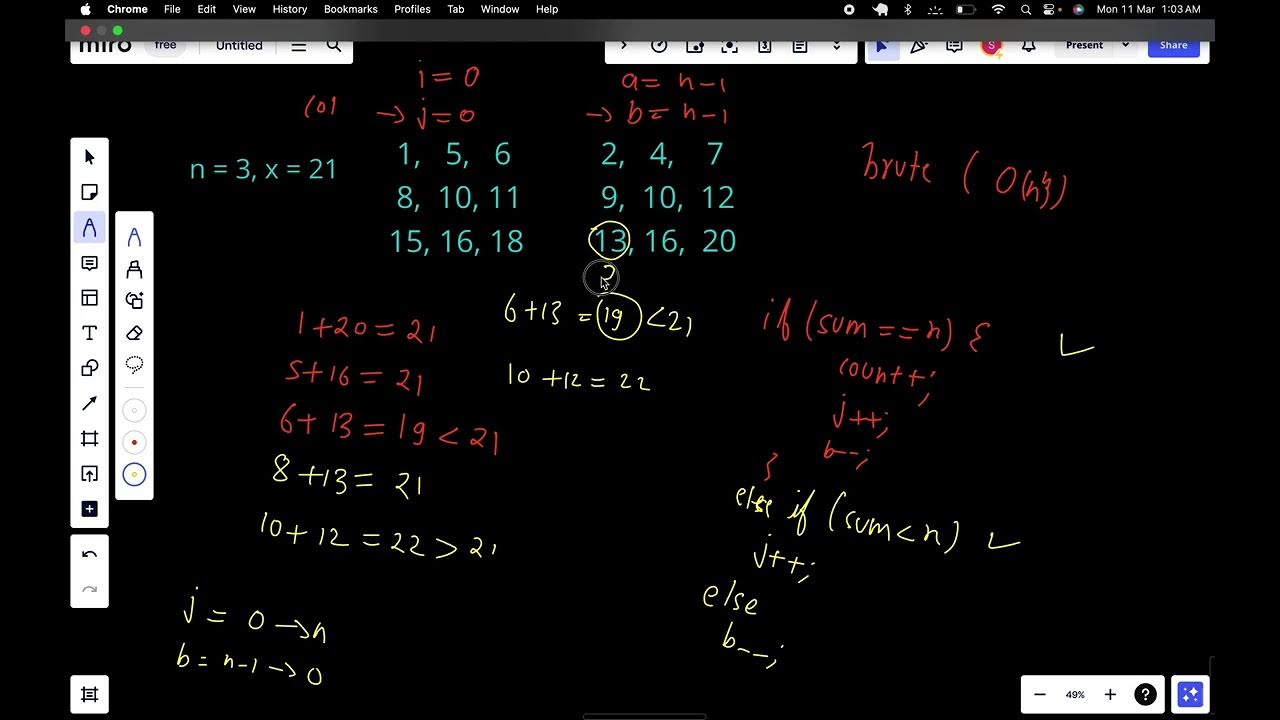 Count Pairs Sum In Matrices Sc O 1 Tc O Number Of Elements Java Solution Gfg Potd 11 03
