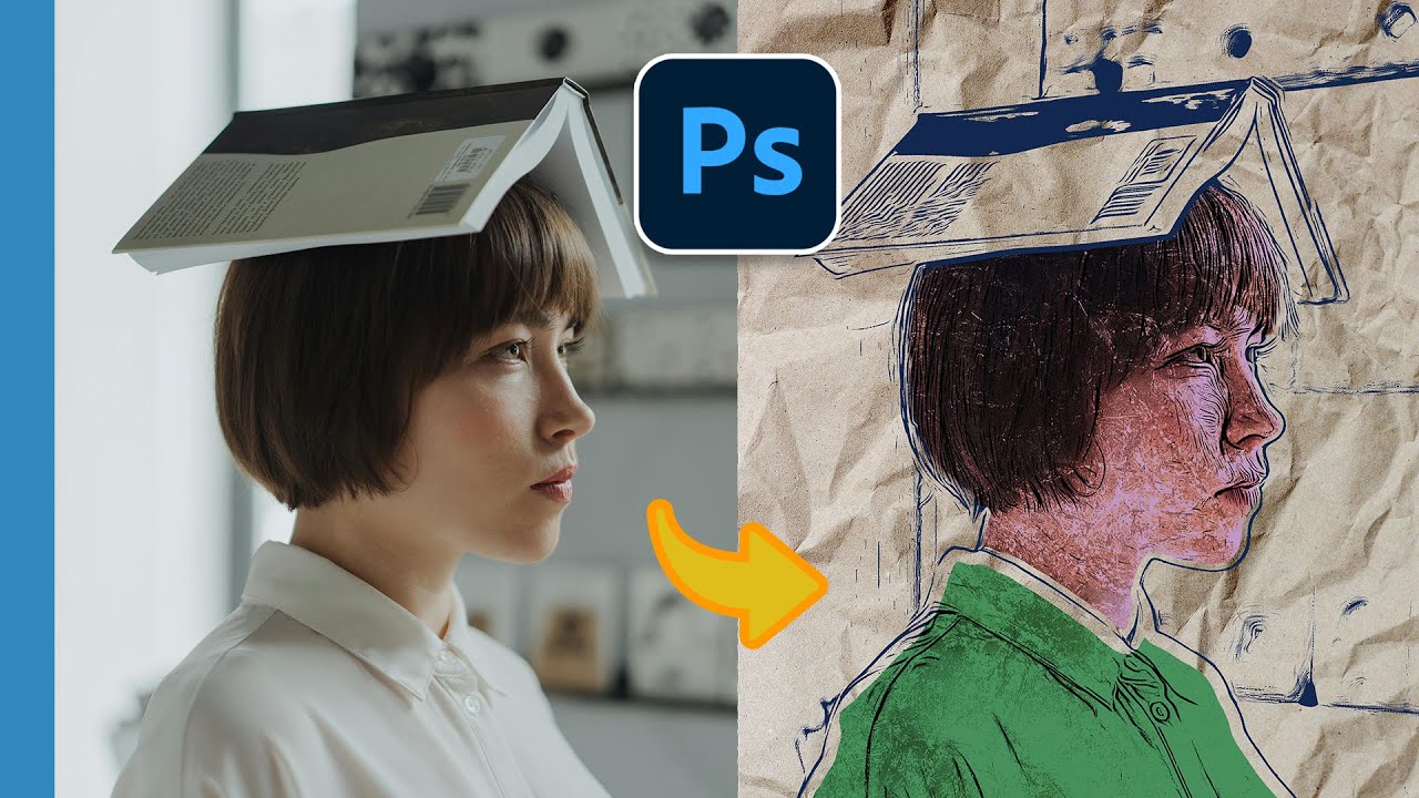 Create LINE ART without using Pen or Brush tool - YouTube
