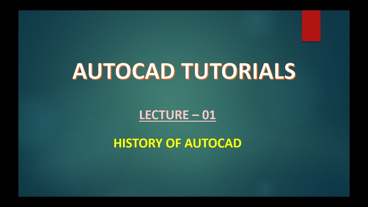 Autocad Tutorial (Lecture 01) - History of AutoCAD - YouTube