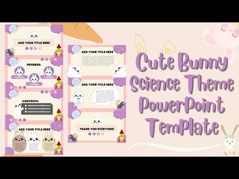 Cute Bunny Science Theme PowerPoint Template Free🍑 with CLIPART! || ppt ...
