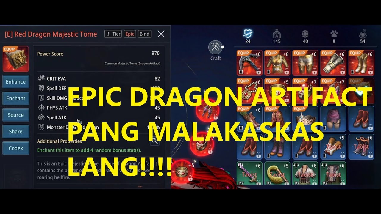 MIR4 Crafting Epic Dragon Artifact - HINDI PANG F2P - YouTube