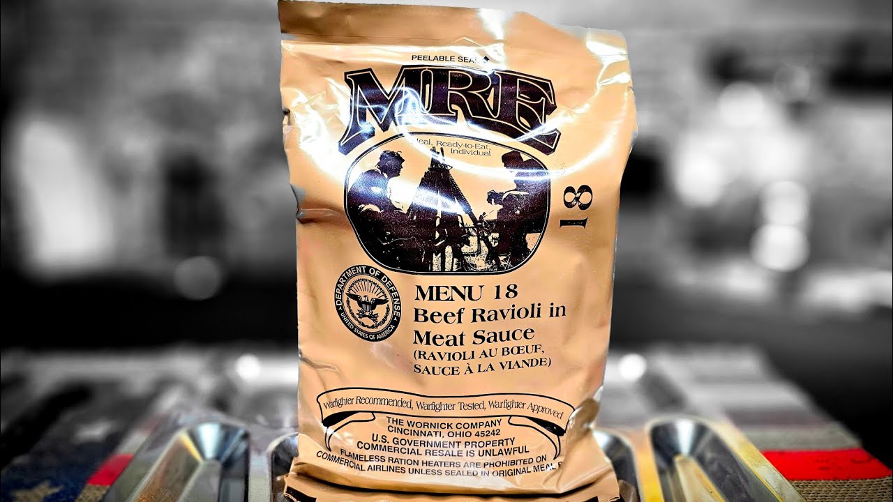 2020 MRE l Menu 18 l Beef ravioli in meat sauce - YouTube